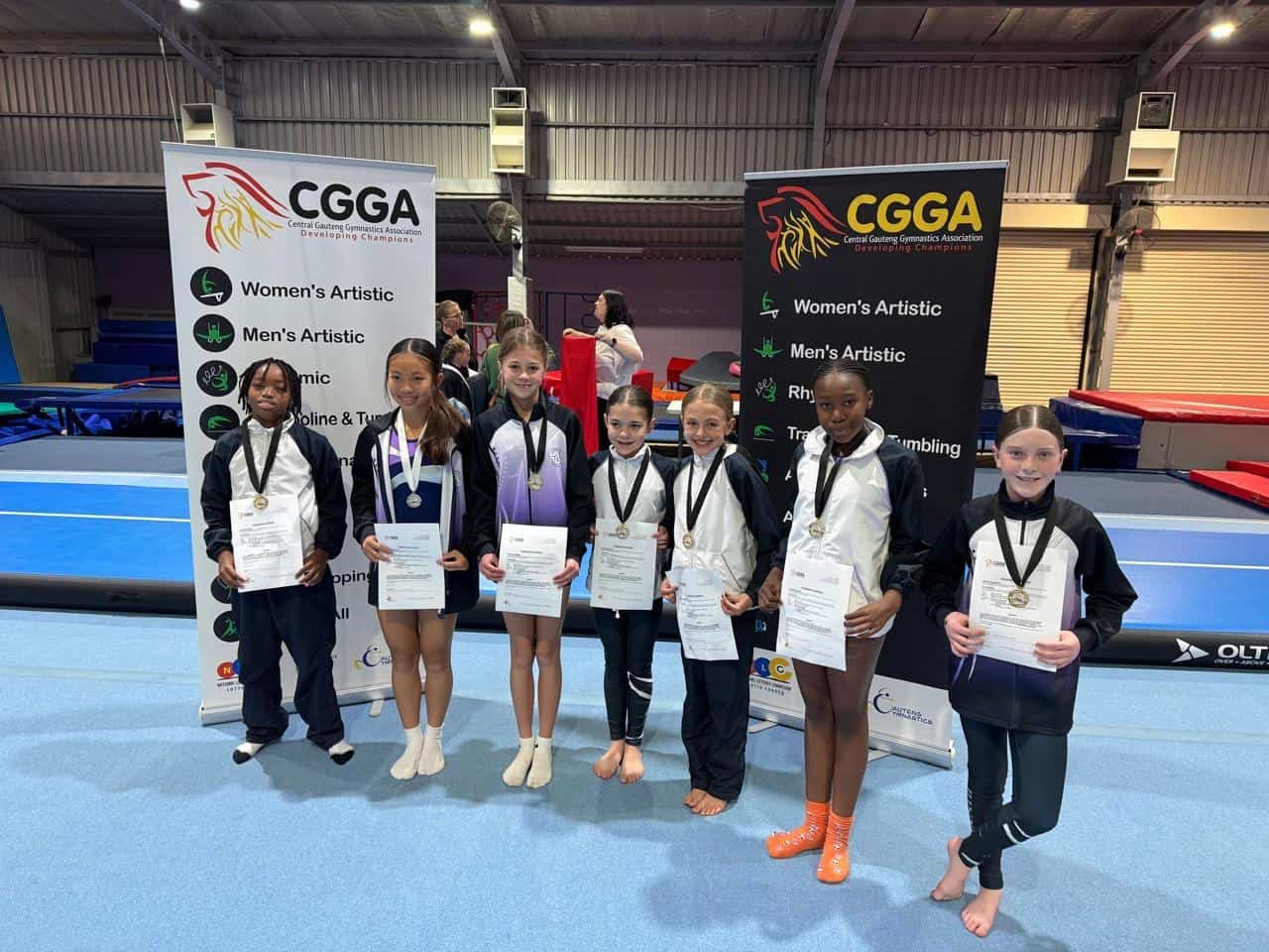 Local gymnasts strike gold at district tumbling competition | Fourways ...