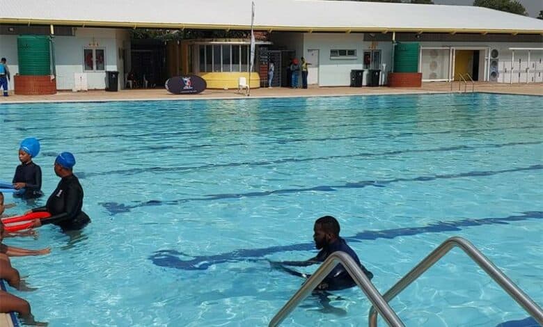 Water safety and swimming programme at Eden Park swimming pool ...