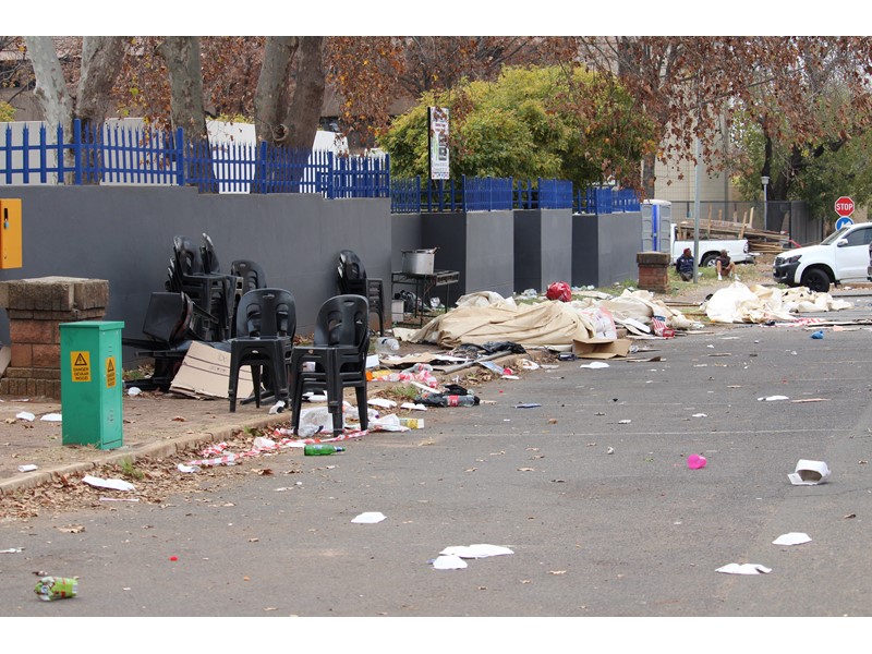 Protests disbanded after shots fired - waste-filled scene left behind ...