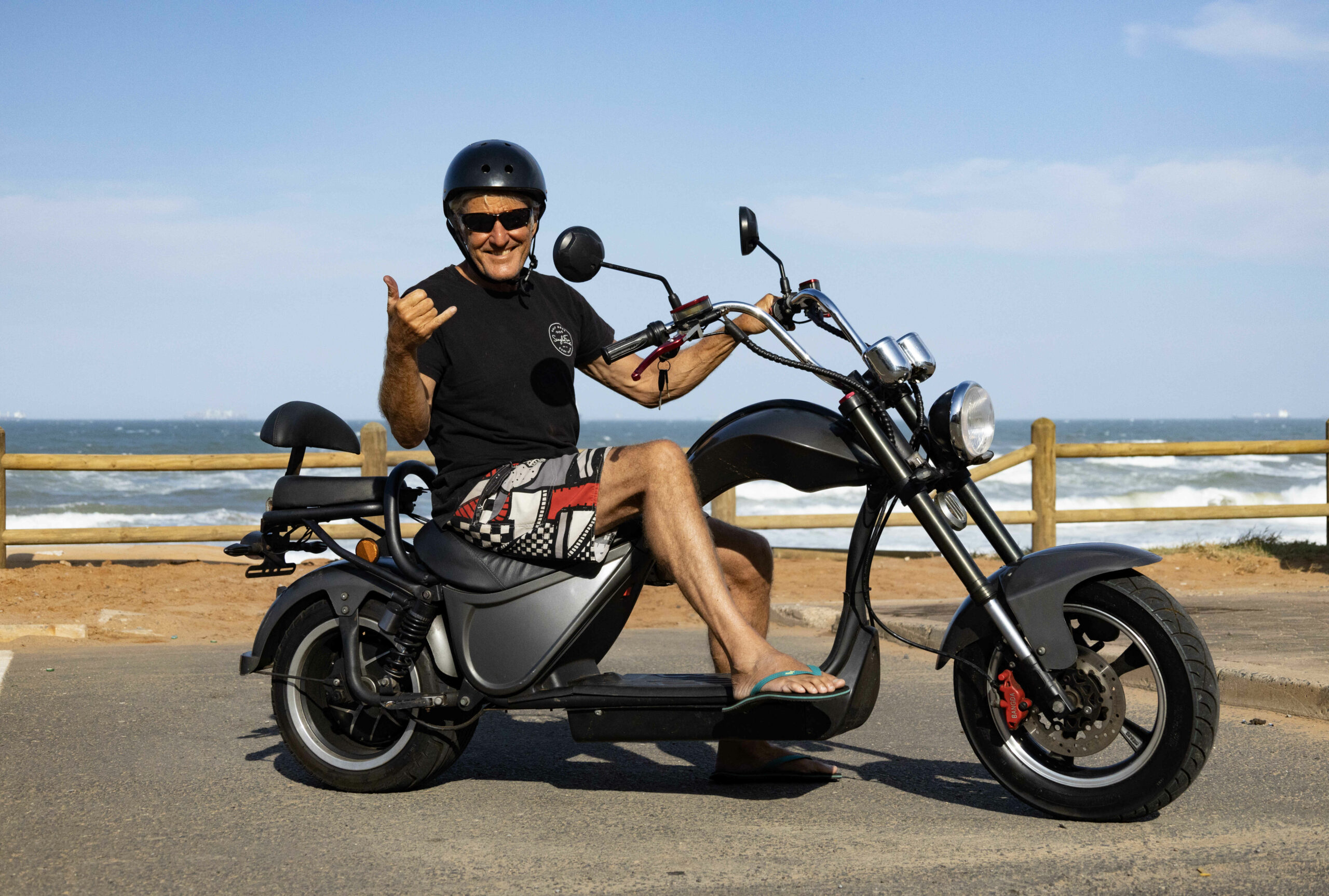 Silent steeze: Umdloti resident's 'Hardly-Davidson' electric scooter ...