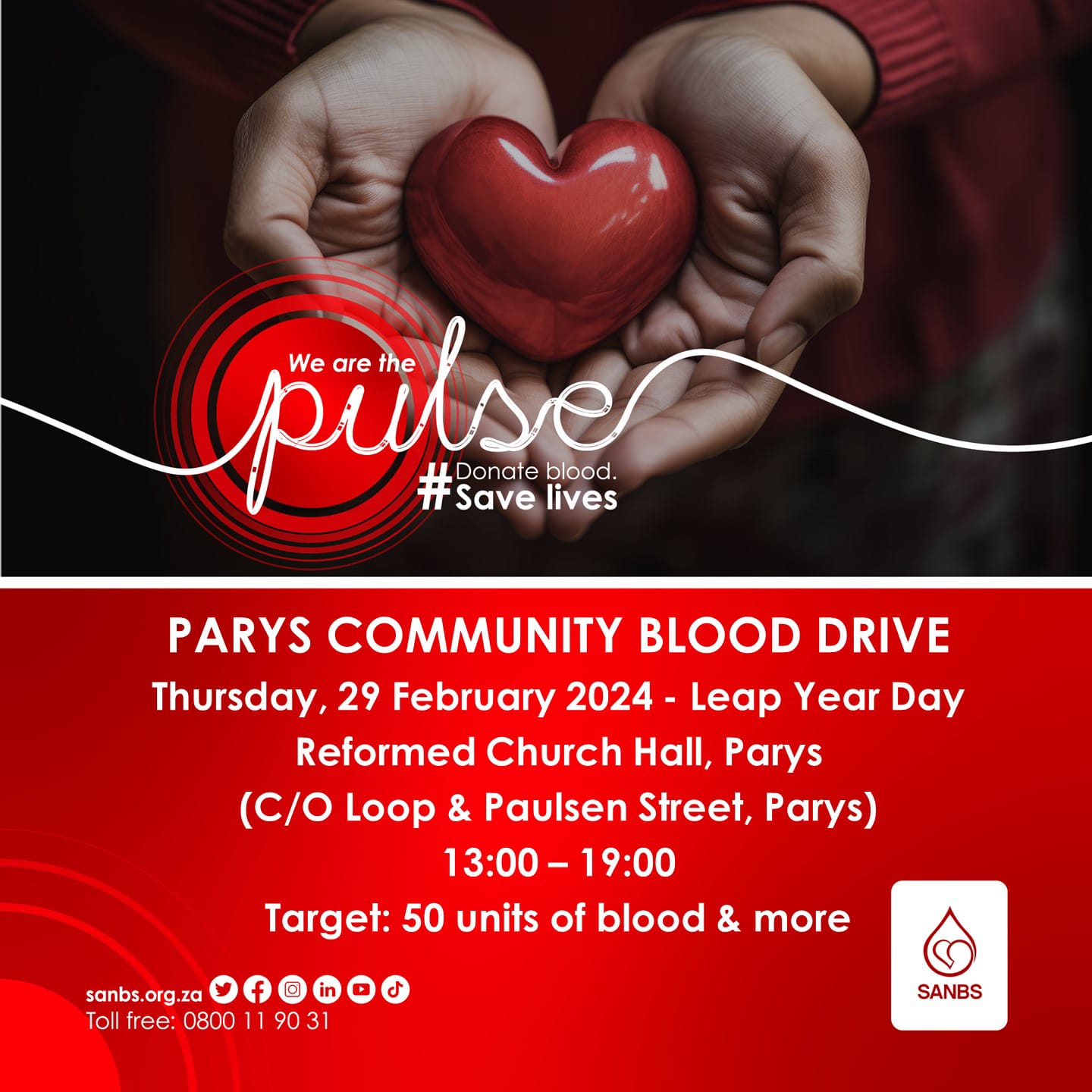 Support the community blood drive today | Parys Gazette