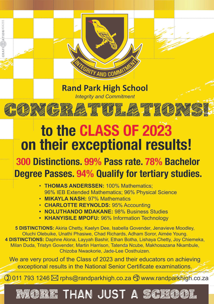 Rand Park High School 2023 | Randburg Sun