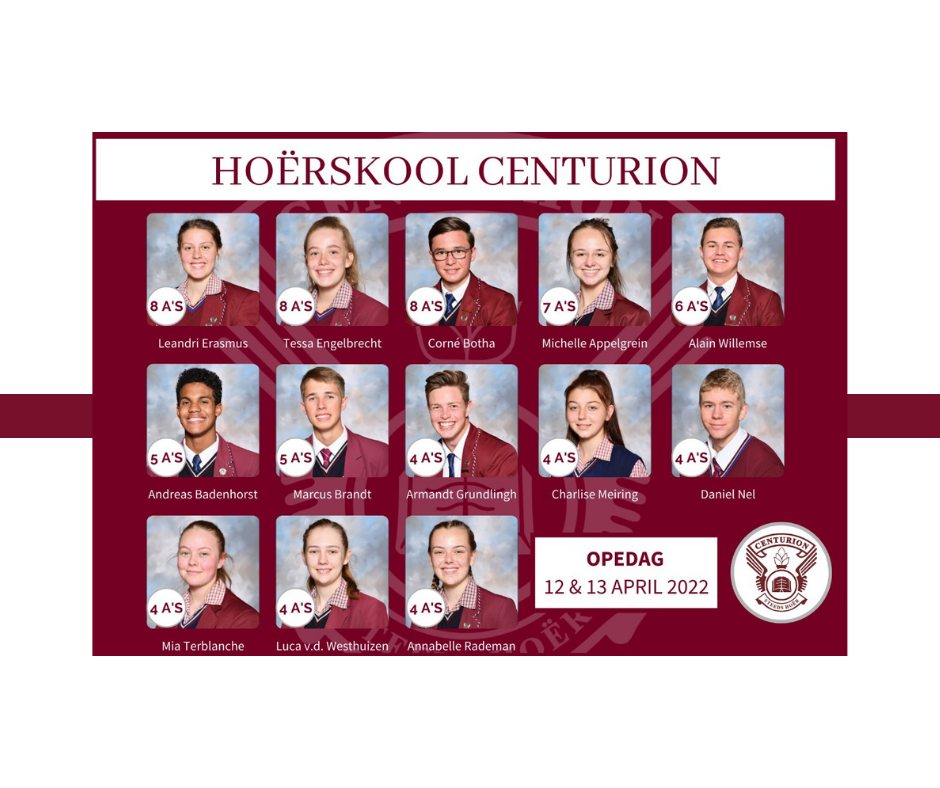 Hoërskool Centurion matrieks behaal 148 onderskeidings | Rekord