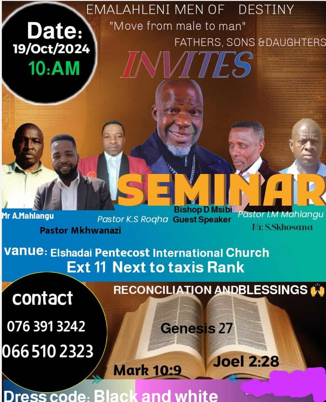 Emalahleni Men of Destiny to host seminar | Witbank News
