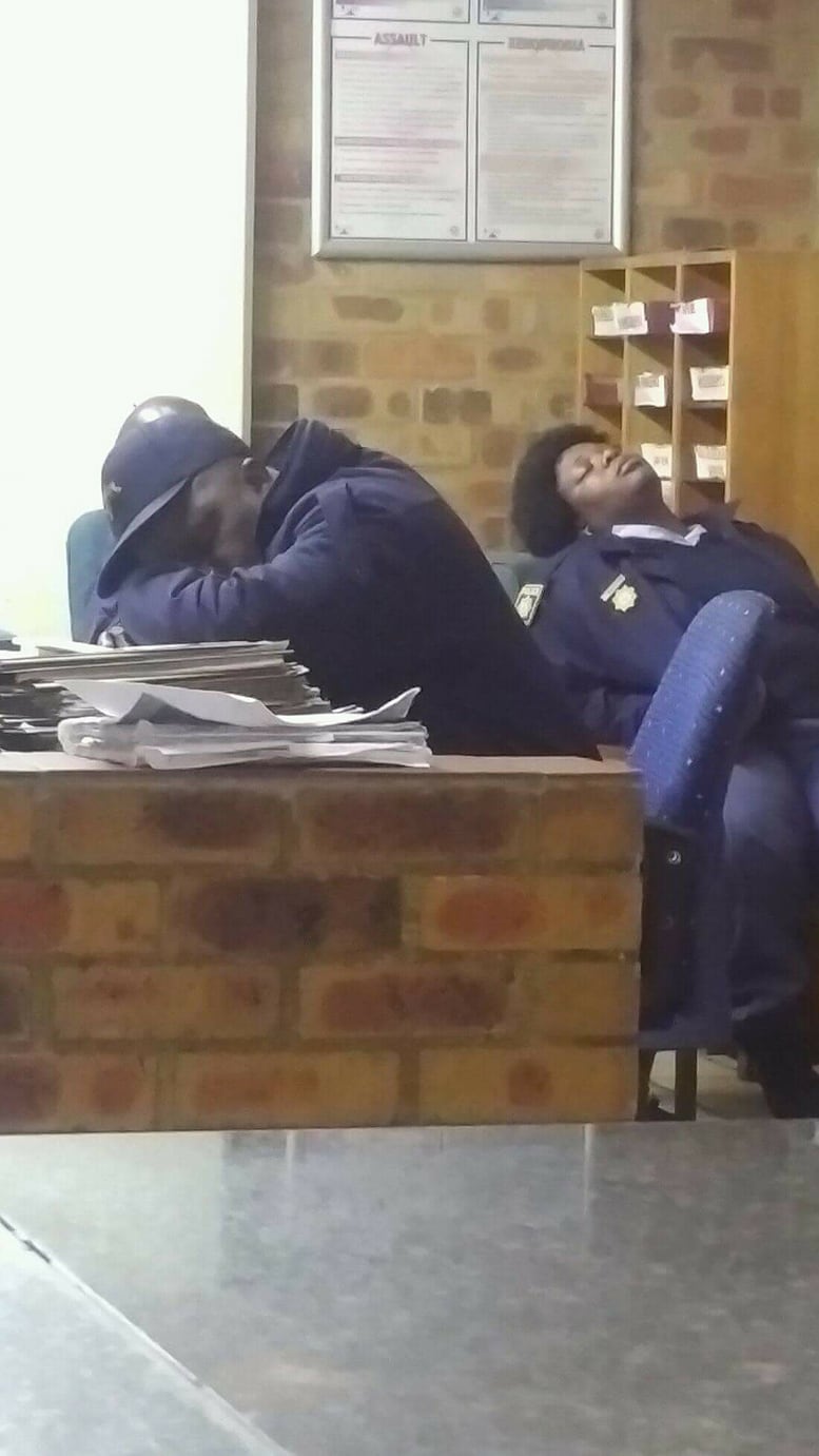 PICS: Photos of cops sleeping at their desks | The Citizen