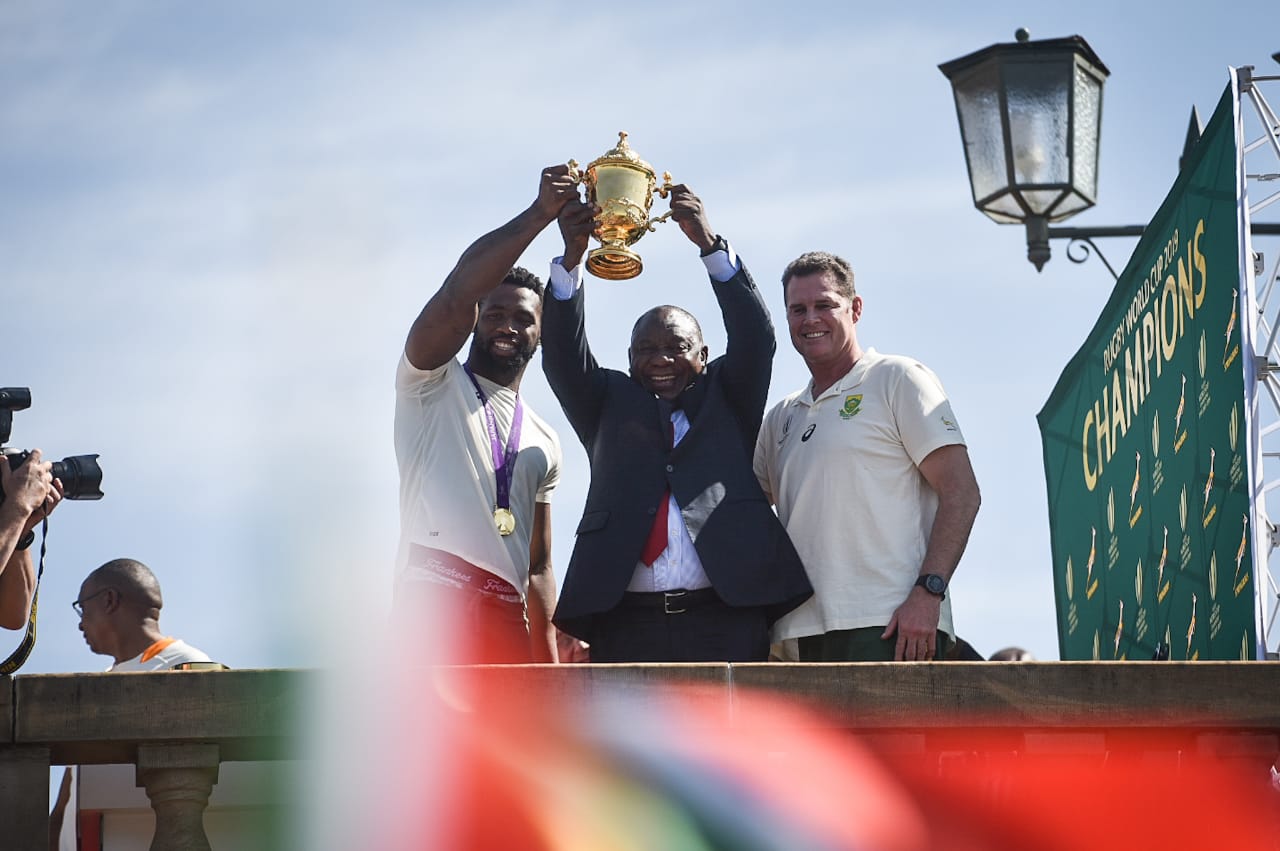 IN PICS: Ramaphosa hails 'first diverse team' to win Rugby World Cup ...
