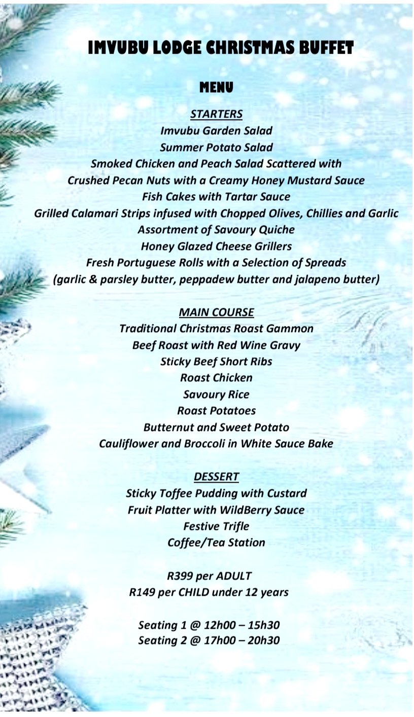 Get ready for a night market and Christmas buffet at Imvubu Lodge ...